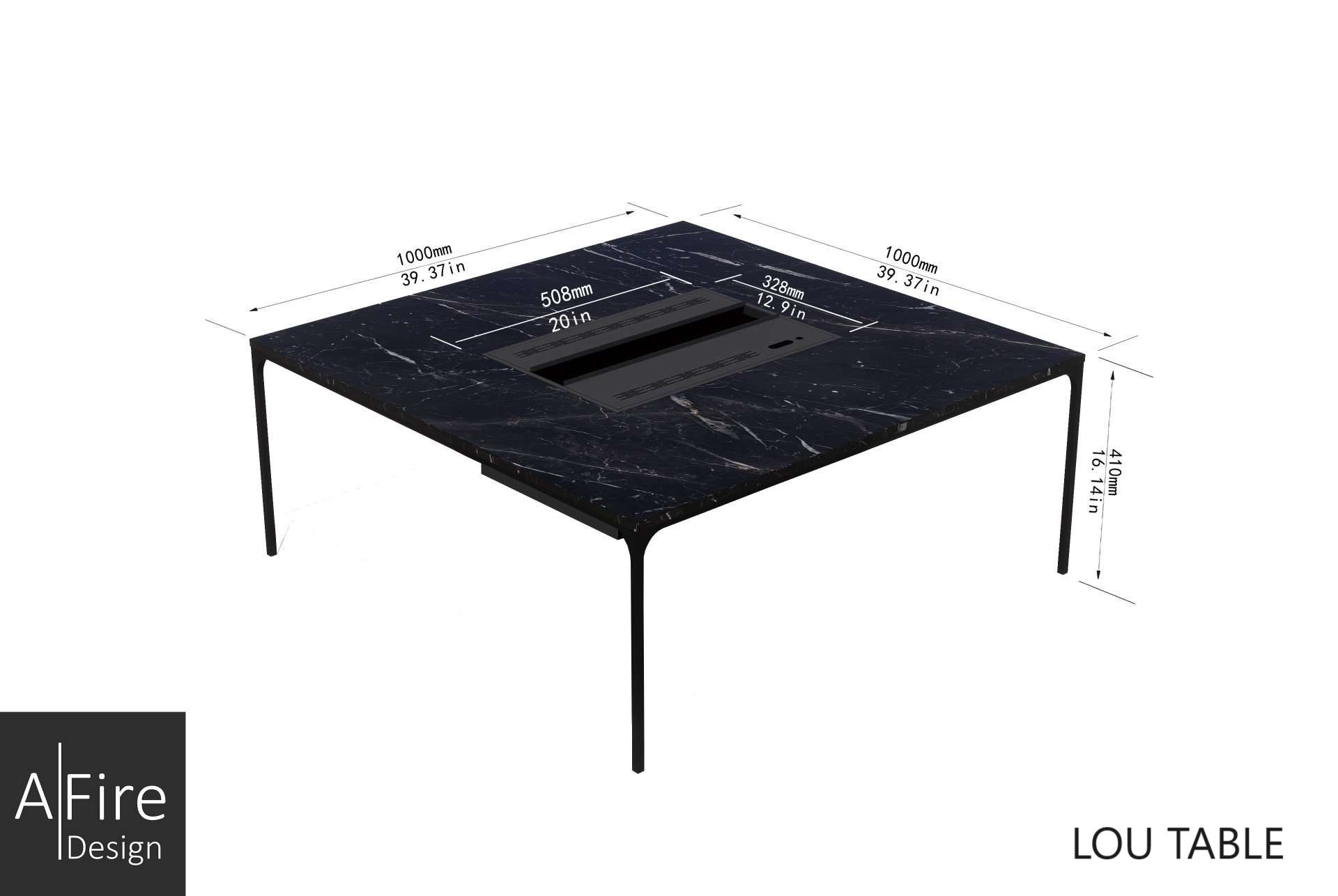 Fireplace Table with Water Vapor Insert LOU | AFIRE